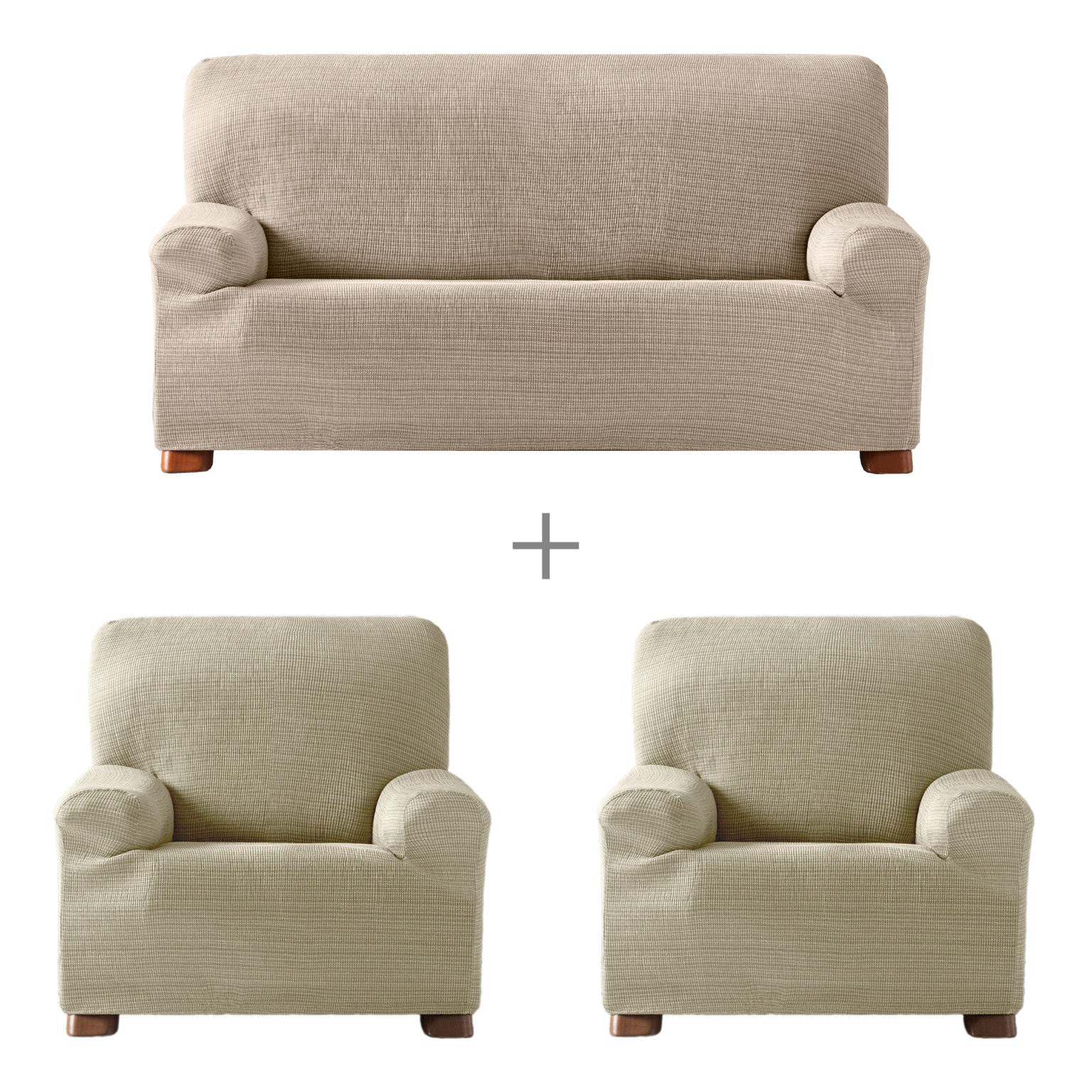 FUNDA SOFÁ ELÁSTICA DUO 3+1+1 PLAZAS AQUILES - Fundas de Sofás - EYSA