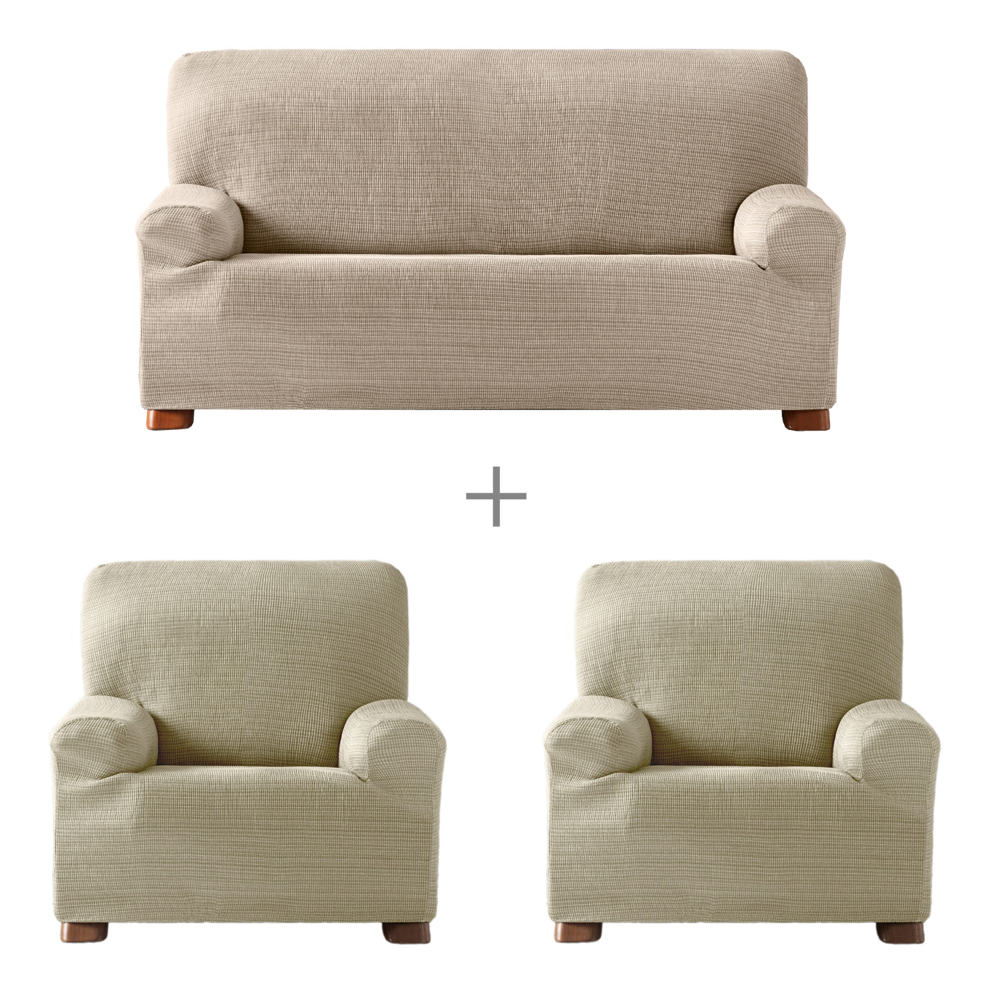 FUNDA SOFÁ ELÁSTICA DUO 3+1+1 PLAZAS AQUILES - Fundas de Sofás - EYSA